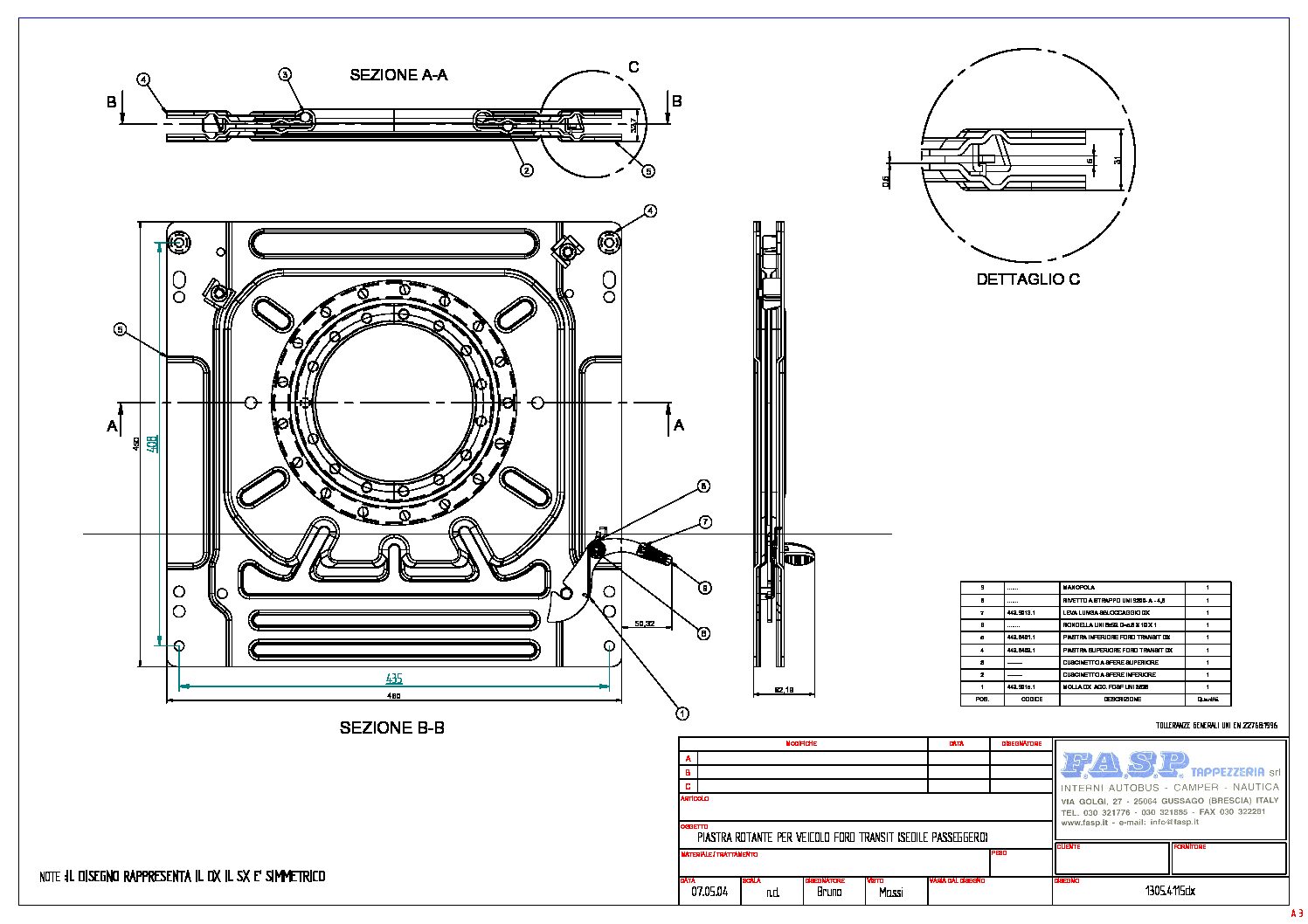 FASP MK6/MK7 Ford Transit Single Seat Swivel Base