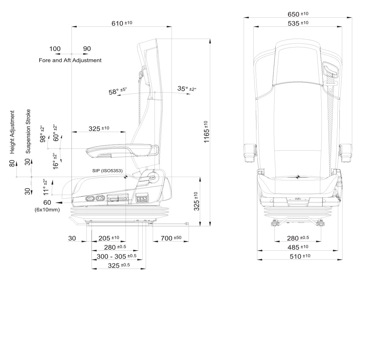 Pilot X'TREME Premium P1300 Truck Drivers Seat RH - Jennings Seats